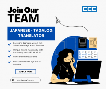 [CLOSED] HIRING! Japanese to Tagalog Translator - CCC